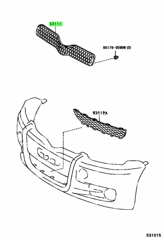 Buy Genuine Toyota 5310152110 (53101-52110) Grille, Radiator. Prices ...