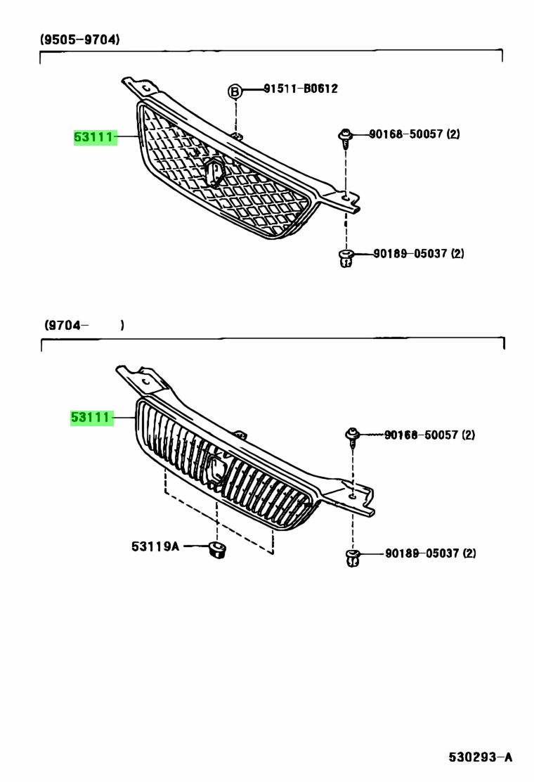 Купить Toyota 531111A290 (53111-1A290) Grille, Radiator. Цены, быстрая ...