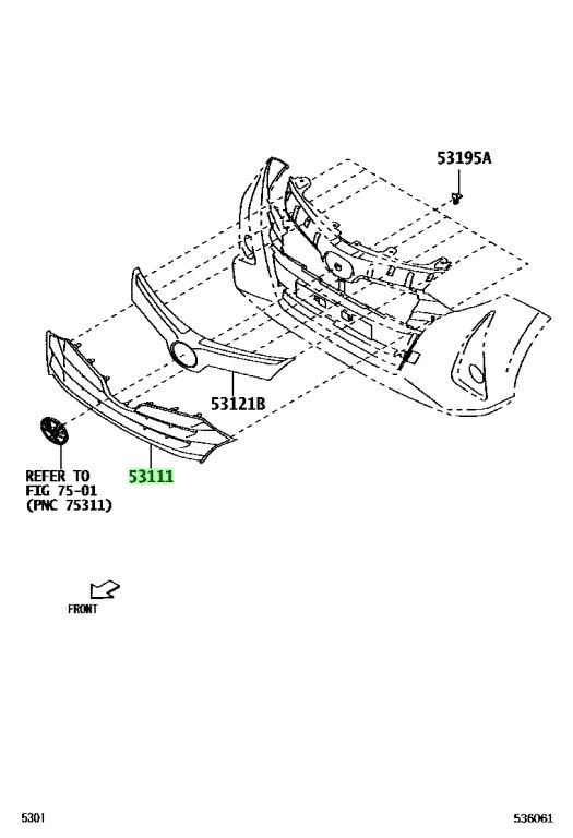 Buy Genuine Toyota 53111BZ790 (53111-BZ790) Grille, Radiator. Photos ...