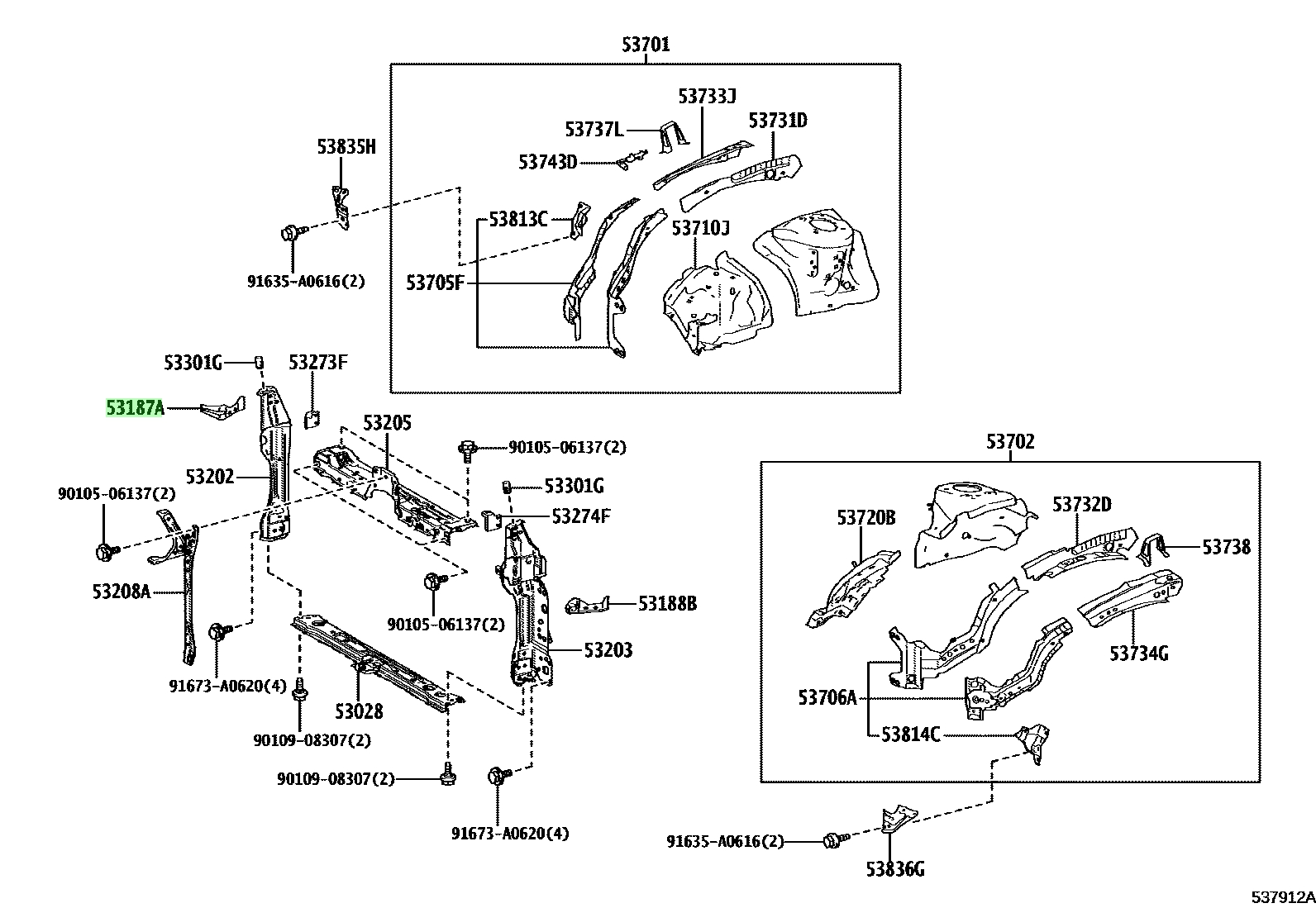 Buy Genuine Toyota 5318716010 (53187-16010) Stay, Radiator Support, Rh ...