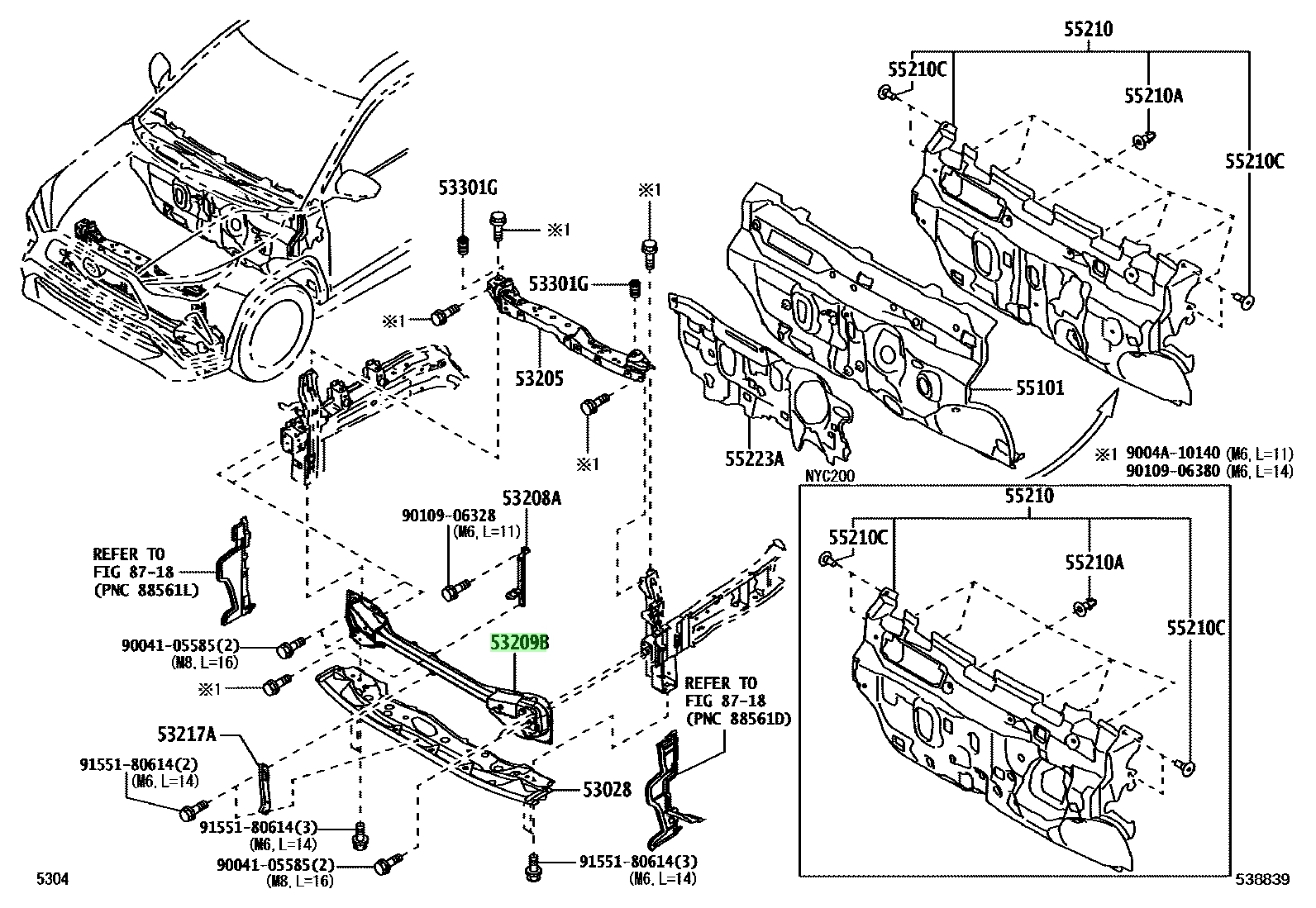 Buy Genuine Toyota 53209BZ170 (53209-BZ170) Brace Sub-Assy, Hood Lock ...