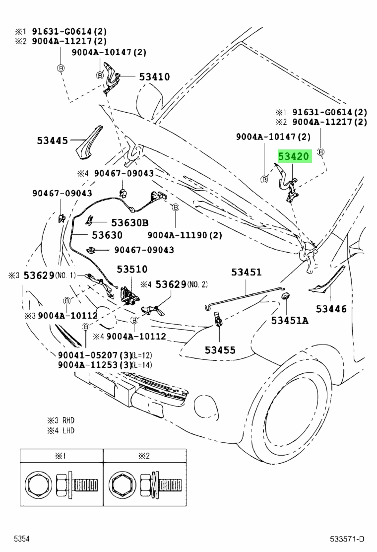 Buy Genuine Toyota 53420BZ040 (53420-BZ040) Hinge Assy, Hood, Lh for ...