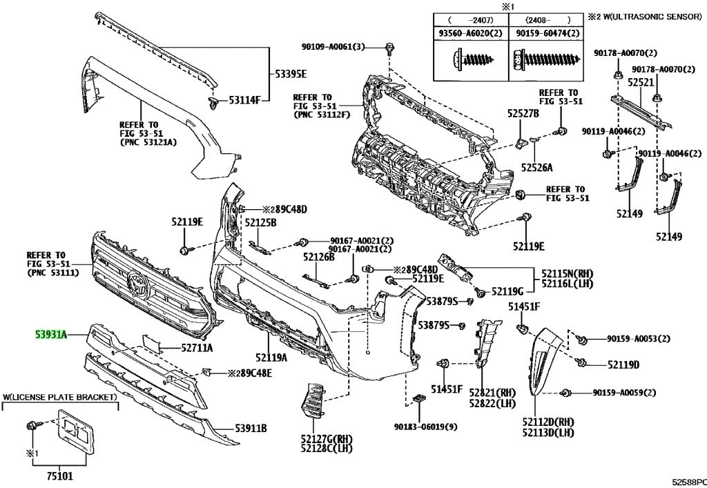 Buy Genuine Toyota 53931AK050 (53931-AK050) Extension, Front Bumper ...