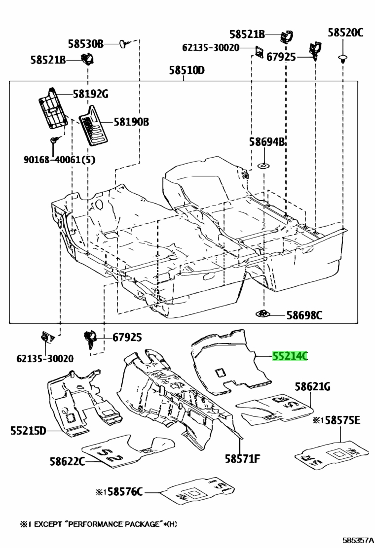 Buy Genuine Toyota 5521453110 (55214-53110) Pad, Dash Panel Insulator ...