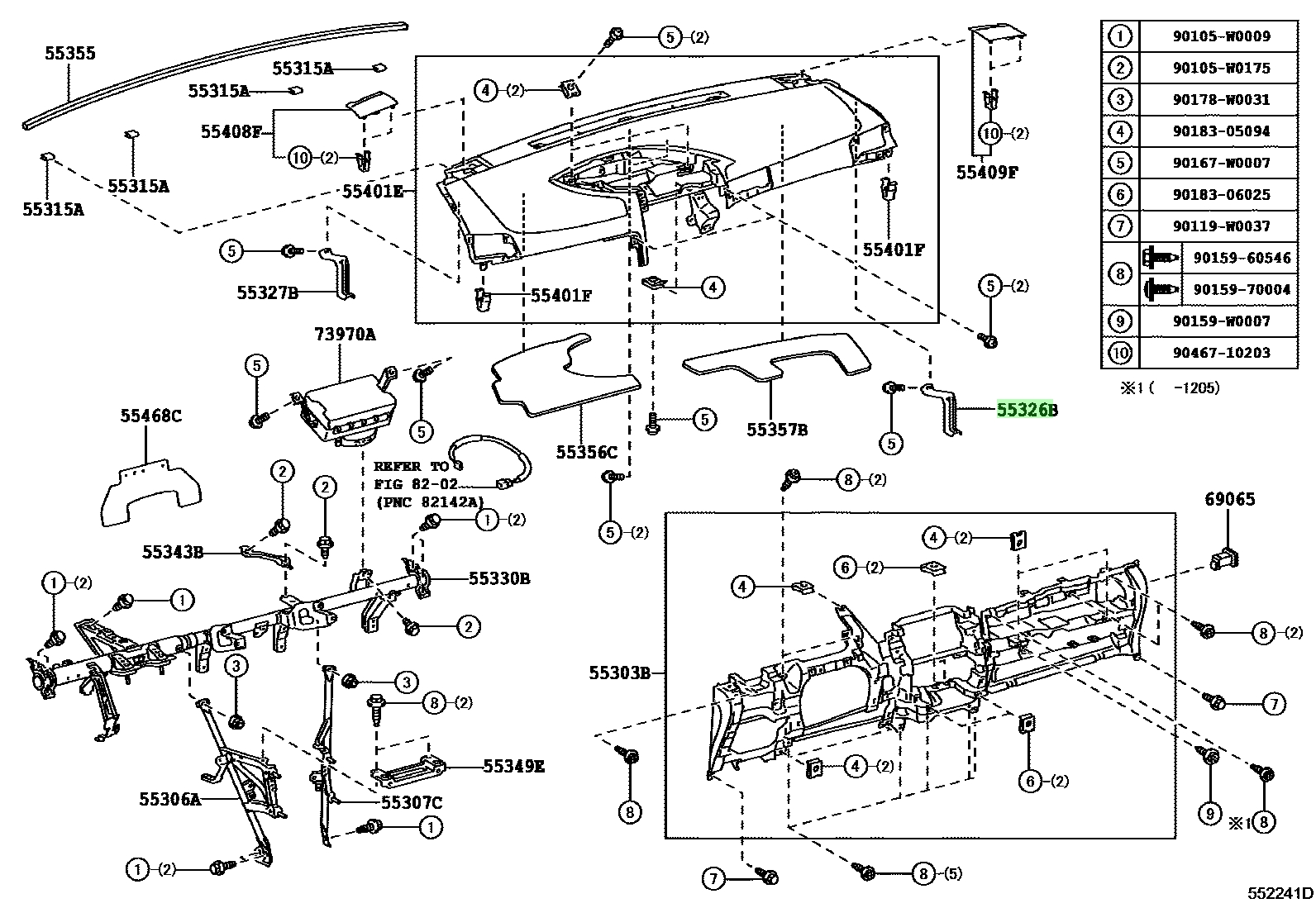 Buy Genuine Toyota 553260F010 (55326-0F010) Stay, Instrument Panel, Rh ...