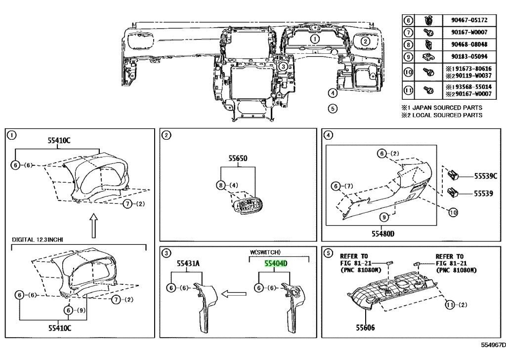 Buy Genuine Toyota 554040D110C0 (55404-0D110-C0) Panel Sub-Assy ...