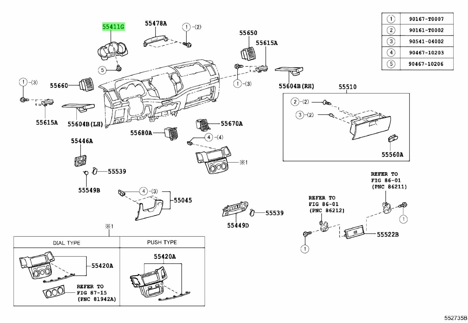 Buy Genuine Toyota 554110K090C0 (55411-0K090-C0) Panel, Instrument ...