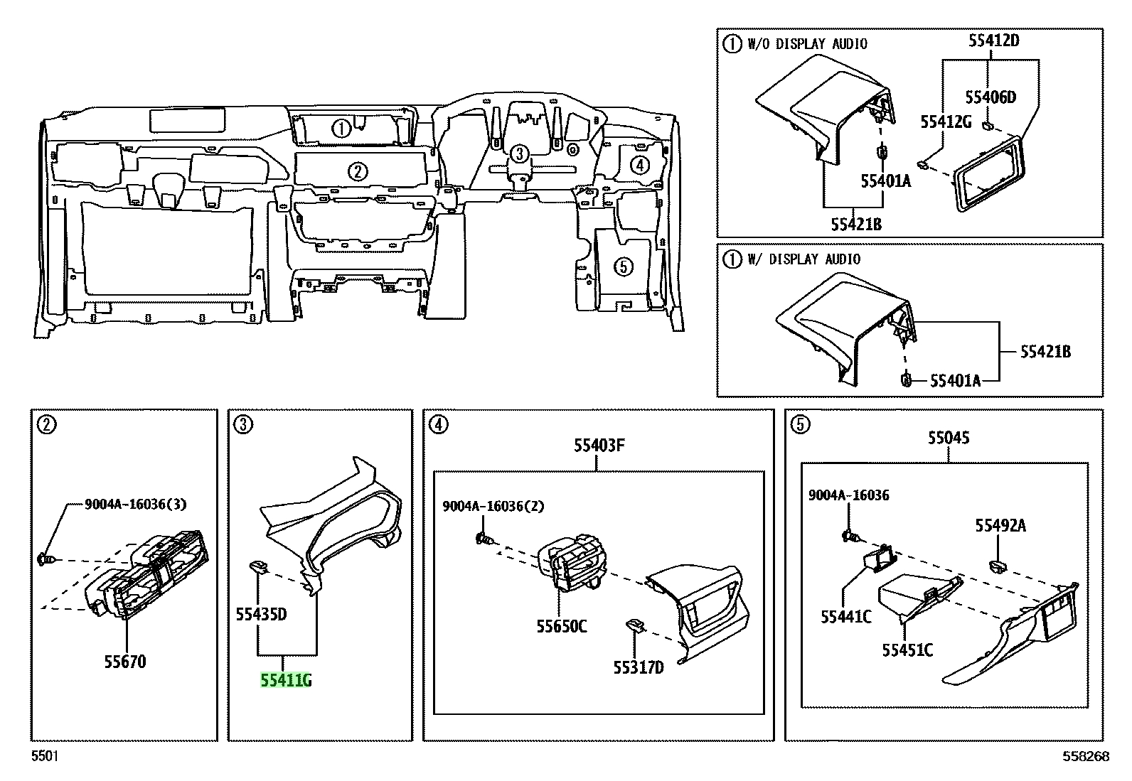 Buy Genuine Toyota 55411BZ410C0 (55411-BZ410-C0) Panel, Instrument ...