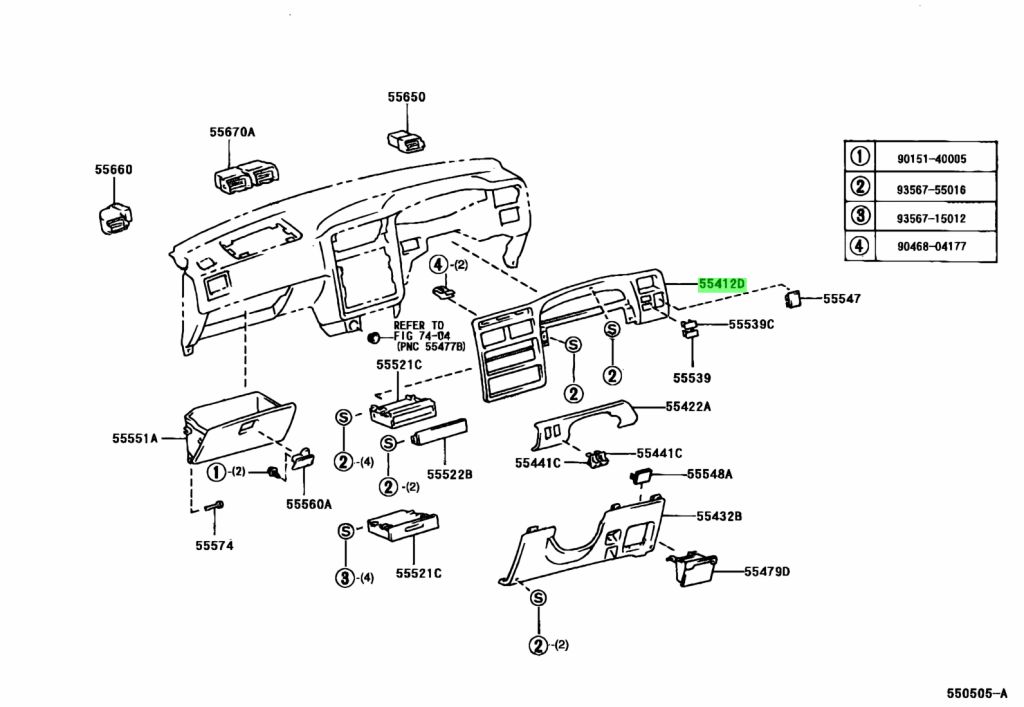 Buy Genuine Toyota 5541220540 (55412-20540) Panel, Instrument Cluster ...