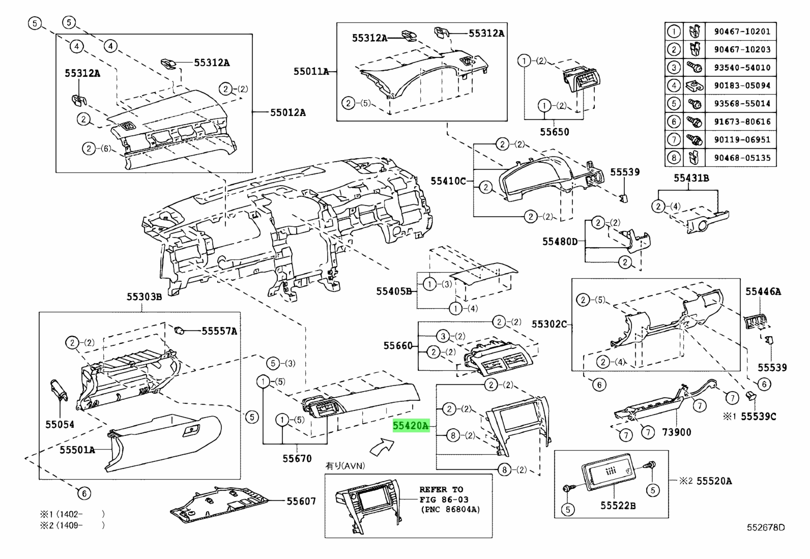 Buy Genuine Toyota 5542033030 (55420-33030) Panel Assy, Instrument ...
