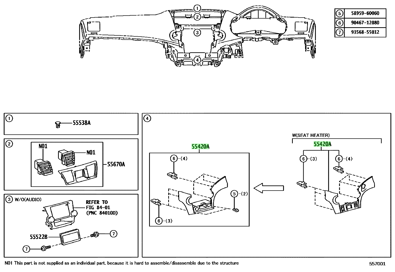 Buy Genuine Toyota 5542048270C0 (55420-48270-C0) Panel Assy, Instrument ...