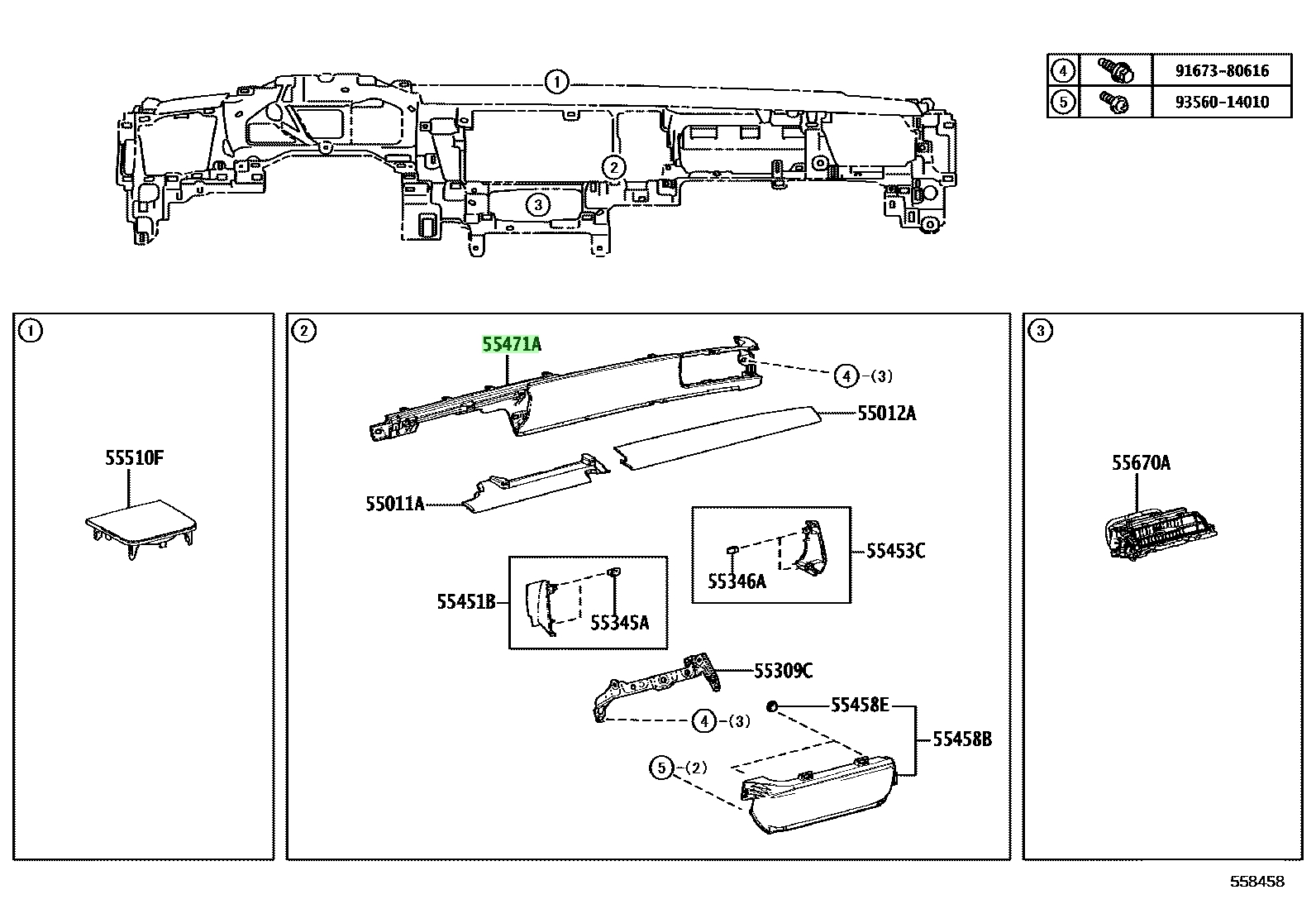 Buy Genuine Toyota 5547111010J2 (55471-11010-J2) Ornament, Instrument ...