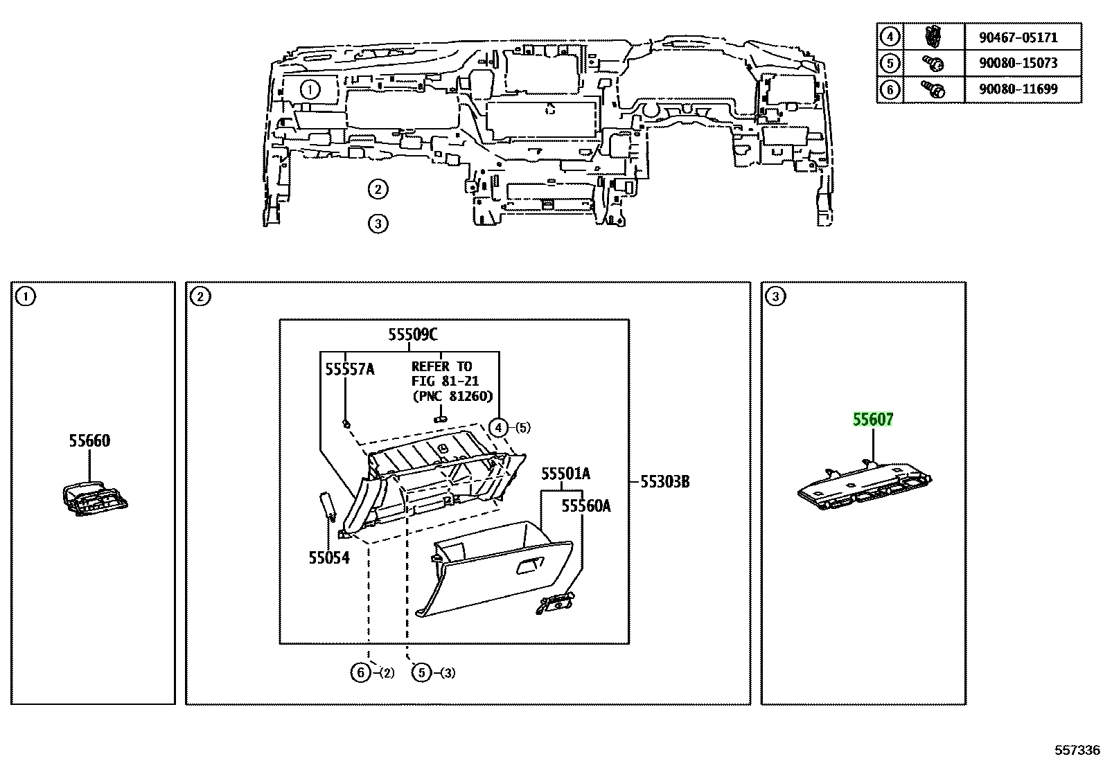 Buy Genuine Toyota 556070E190 (55607-0E190) Cover Sub-Assy, Instrument ...