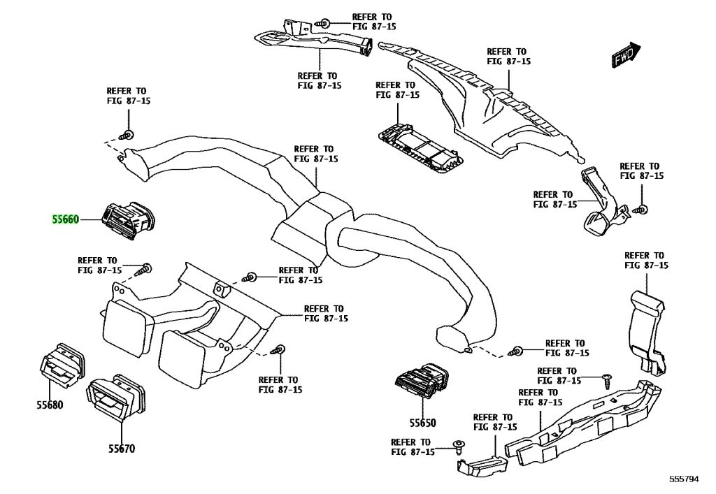 Buy Genuine Toyota 55660WC007 (55660-WC007) Register Assy, Instrument ...