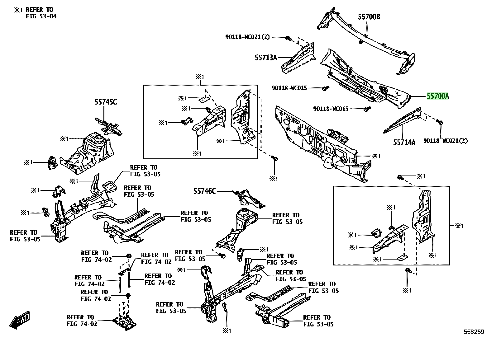 Buy Genuine Toyota 55700WC016 (55700-WC016) Panel Assy, Cowl Top for ...