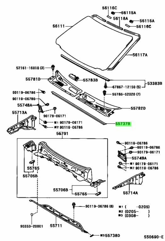 Buy Genuine Toyota 5573752010 (55737-52010) Seal, Heater Air Duct ...