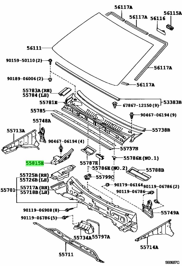 Buy Genuine Toyota 5581652010 (55816-52010) Seal, Front Ventilator, No ...