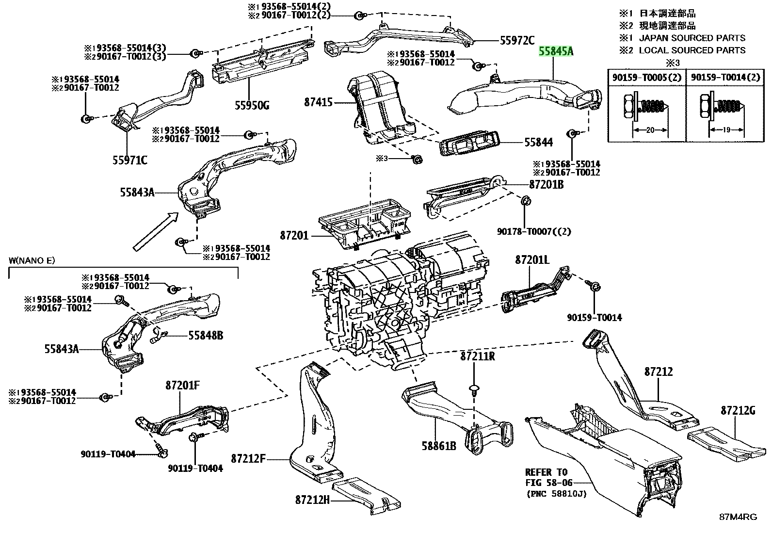 Buy Genuine Toyota 5584506320 (55845-06320) Duct, Heater To Register ...