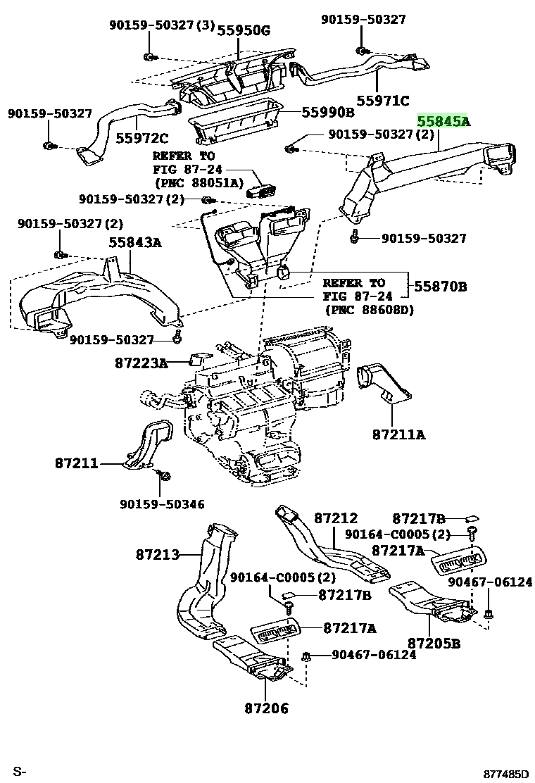 Buy Genuine Toyota 558450N010 (55845-0N010) Duct, Heater To Register ...