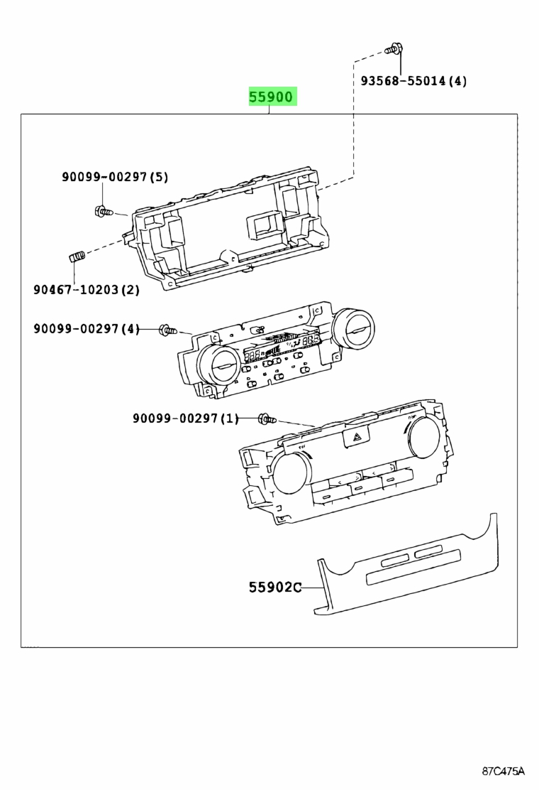 Buy Genuine Toyota 5590006420 (55900-06420) Control Assy, Air ...