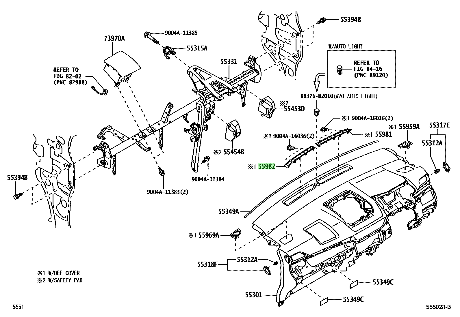 Buy Genuine Toyota 55982BZ040C0 (55982-BZ040-C0) Garnish, Defroster ...