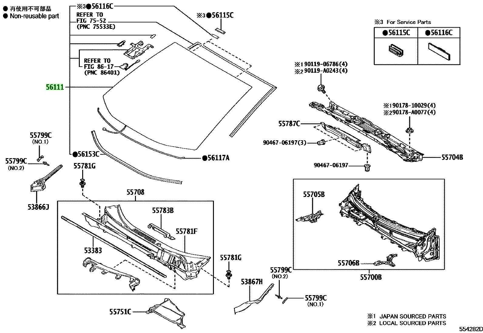 Buy Genuine Toyota 561010R271 (56101-0R271) Glass, Windshield. Photos ...