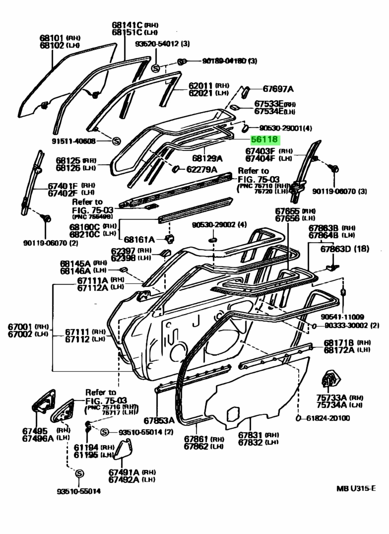 Buy Genuine Toyota 5611818010 (56118-18010) Dam, Window Glass Adhesive ...