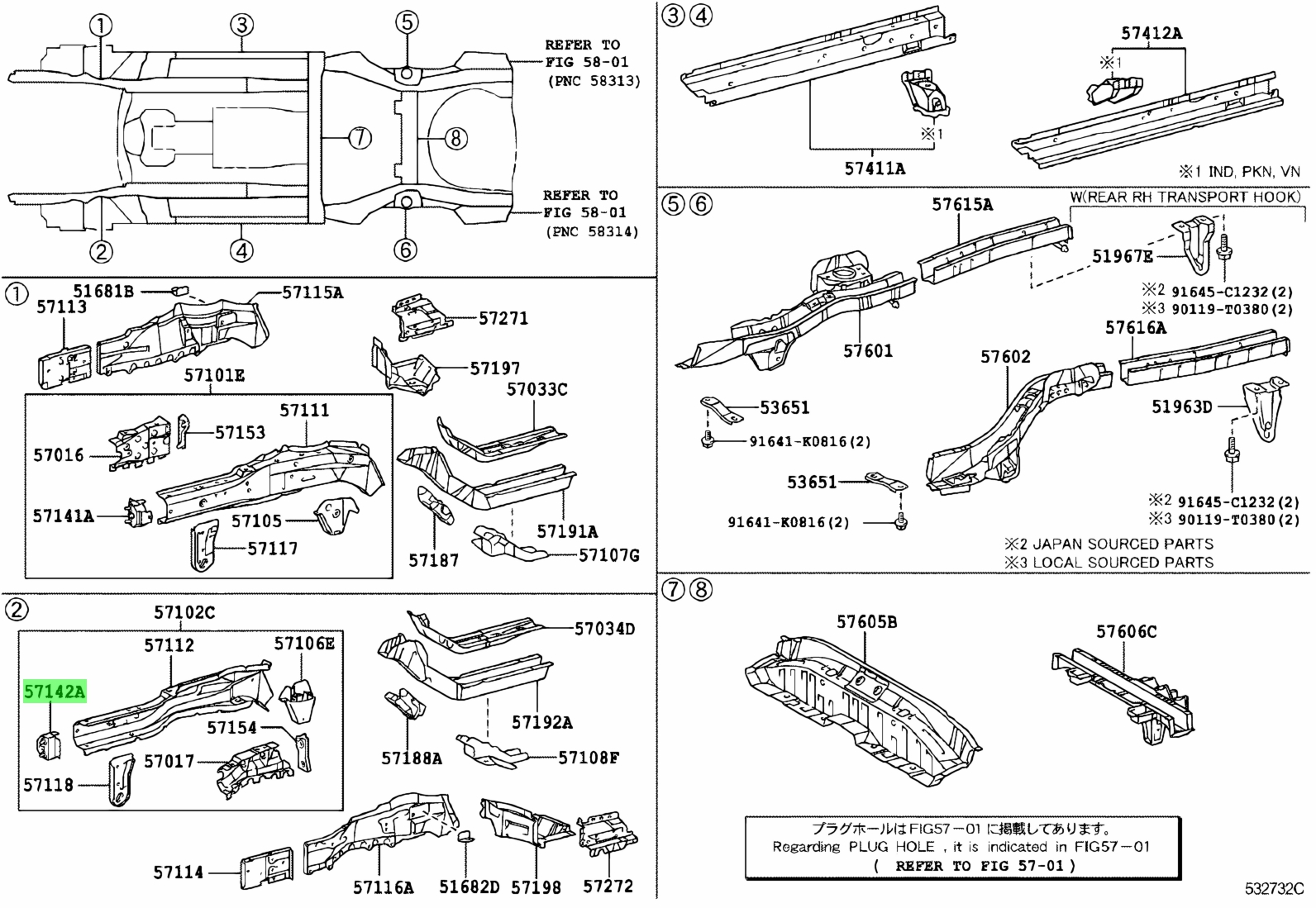 Buy Genuine Toyota 5714212100 (57142-12100) Support, Front Bumper Arm ...