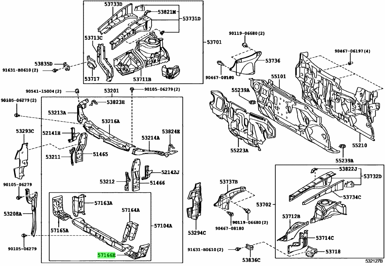  Toyota 5716633020 57166 33020 Toyota Camry