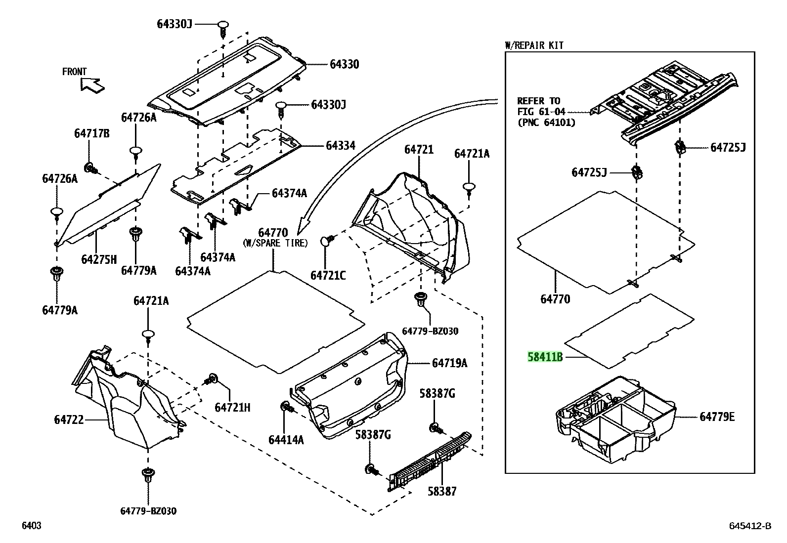 Buy Genuine Toyota 58411BZ040C1 (58411-BZ040-C1) Board, Deck, No.1 ...
