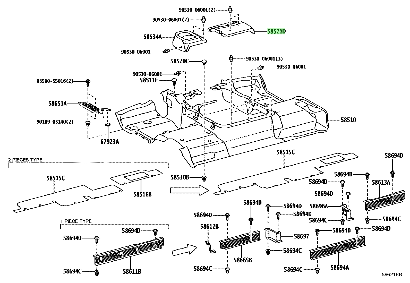Buy Genuine Toyota 5852136111B1 (58521-36111-B1) Mat, Engine Service ...