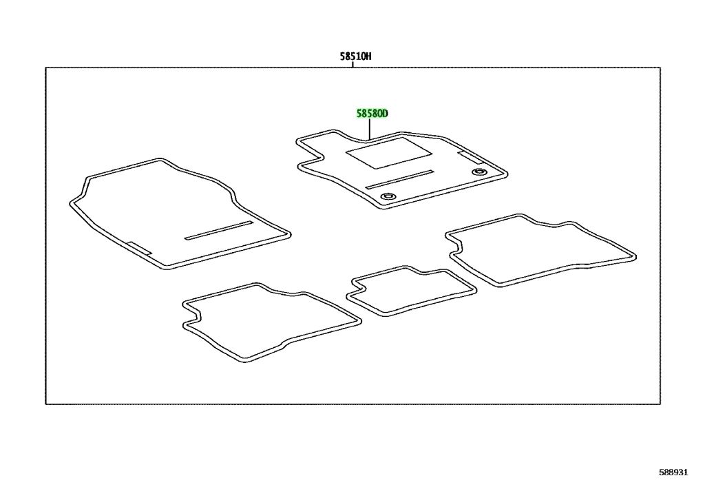 Buy Genuine Toyota 5858047030 (58580-47030) Mat Assy, Floor Side, Front ...