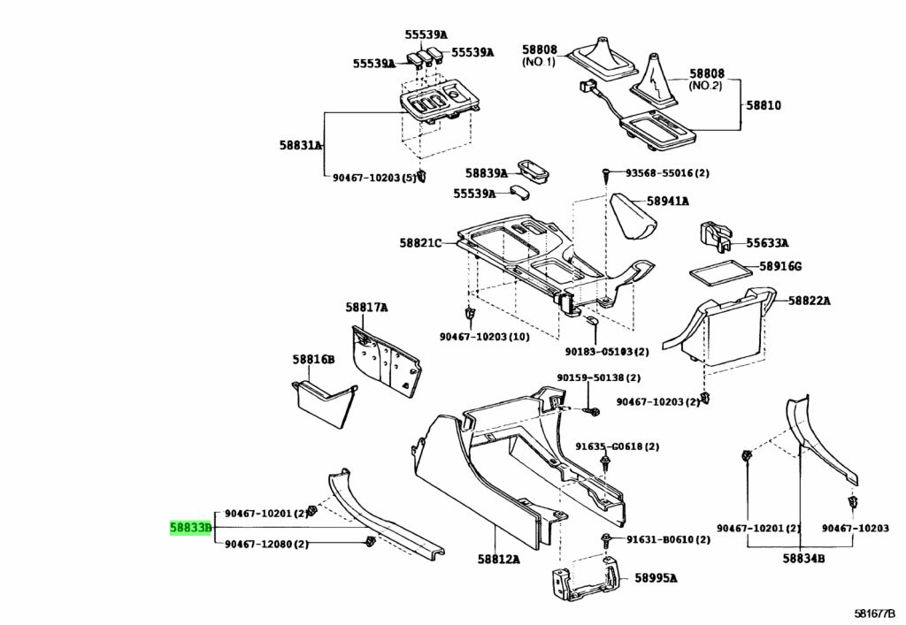 Buy Genuine Toyota 5883360060 (58833-60060) Garnish, Console Upper ...