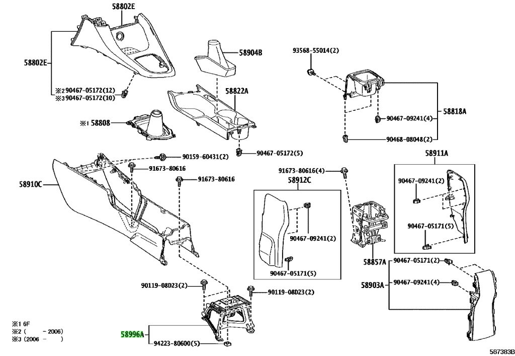 Buy Genuine Toyota 58996K0110 (58996-K0110) Bracket, Console Box ...