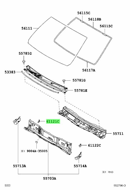 Buy Genuine Toyota 61121BZ050 (61121-BZ050) Panel, Cowl Side, Outer Rh ...