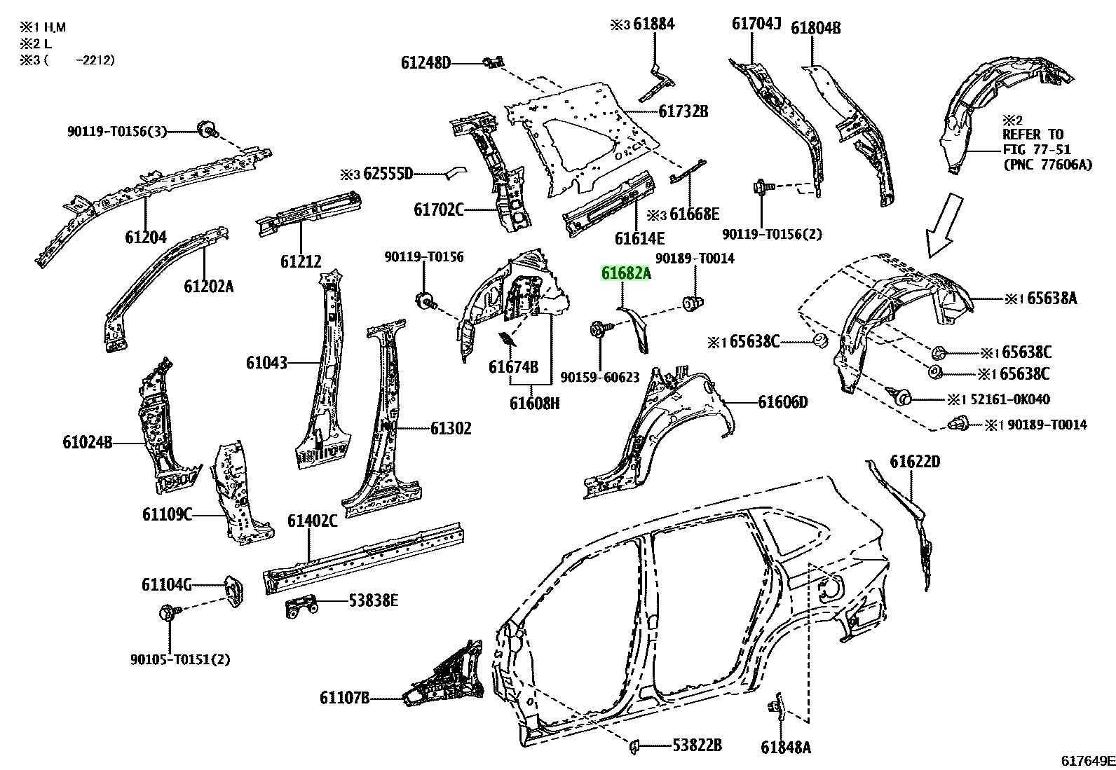 Buy Genuine Toyota 61682VT021 (61682-VT021) Extension, Rear Wheel ...