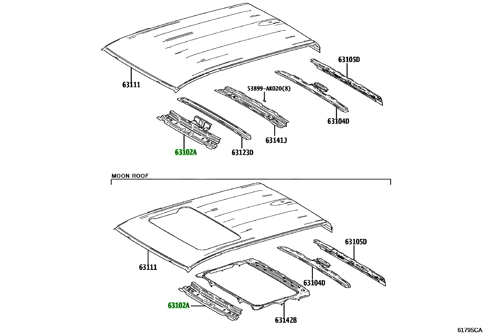 Buy Genuine Toyota 63102AK901 (63102-AK901) Panel Sub-Assy, Windshield ...
