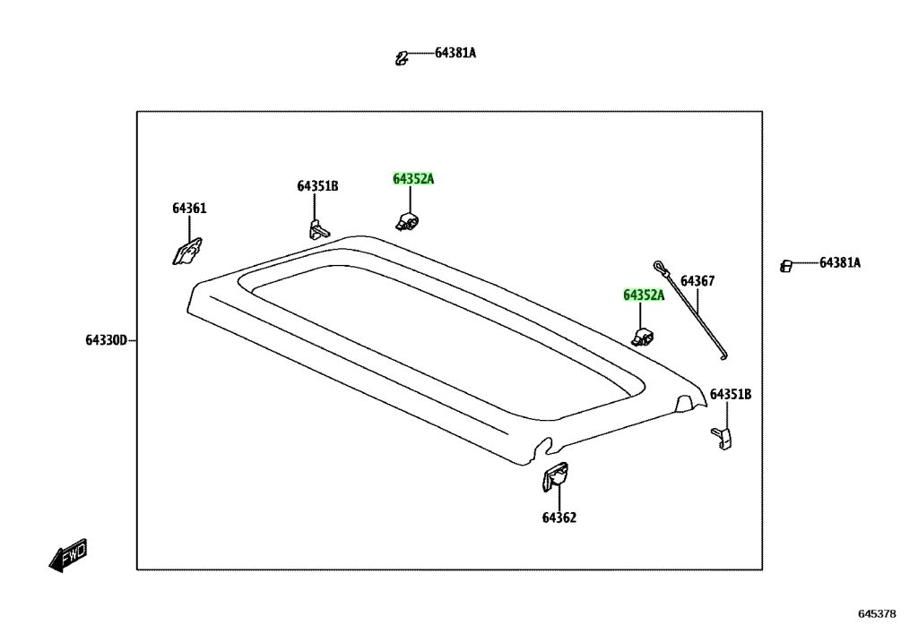 Buy Genuine Toyota 64335WC001 (64335-WC001) Pad, Package Tray Trim, No ...