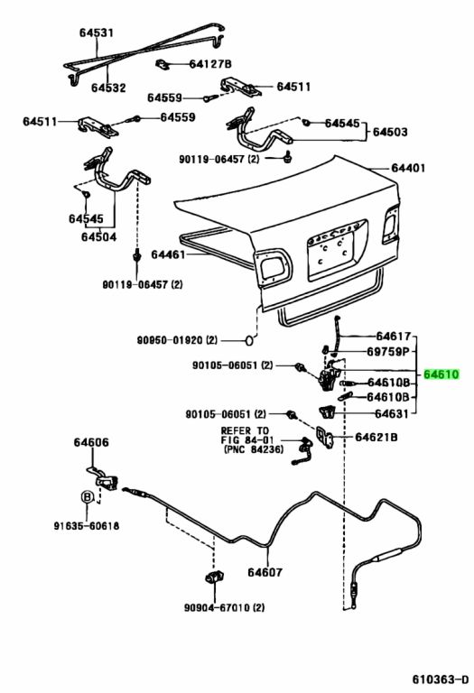 Buy Genuine Toyota 6461012310 (64610-12310) Lock Assy, Luggage ...