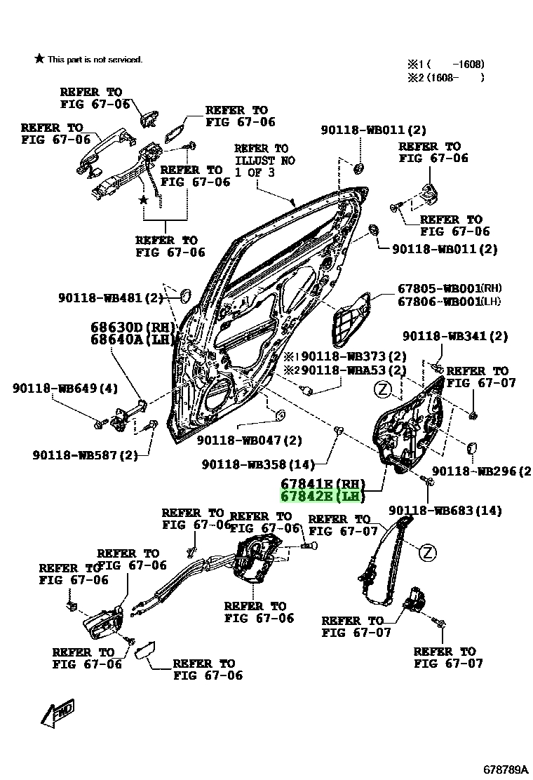Buy Genuine Toyota 67842WB002 (67842-WB002) Cover, Rear Door Service ...