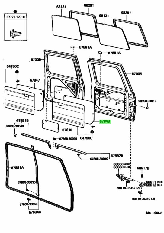Buy Genuine Toyota 6784890A00 (67848-90A00) Cover, Back Door Service ...