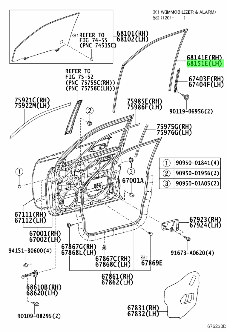 Buy Genuine Toyota 6815135110 (68151-35110) Run, Front Door Glass, Lh ...