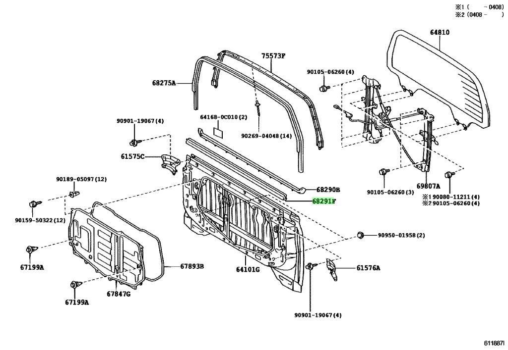 Buy Genuine Toyota 682910C020 (68291-0C020) Weatherstrip, Back Door ...