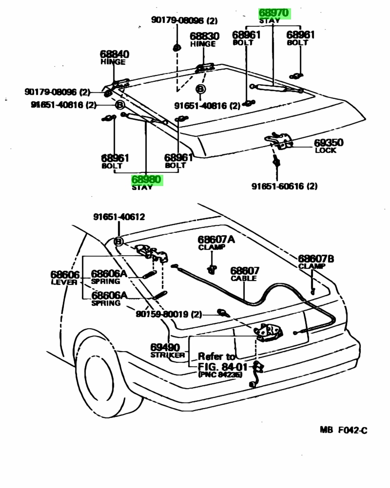 Buy Genuine Toyota 6895019465 (68950-19465) Stay Assy, Back Door ...