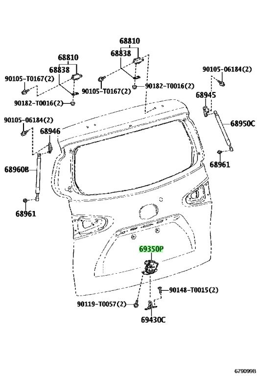 Buy Genuine Toyota 693500D240 (69350-0D240) Lock Assy, Back Door, W ...