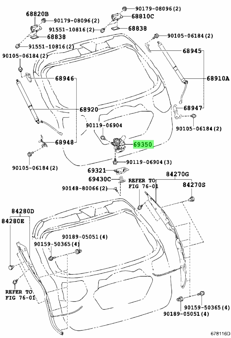 Buy Genuine Toyota 6935048063 (69350-48063) Lock Assy, Back Door ...