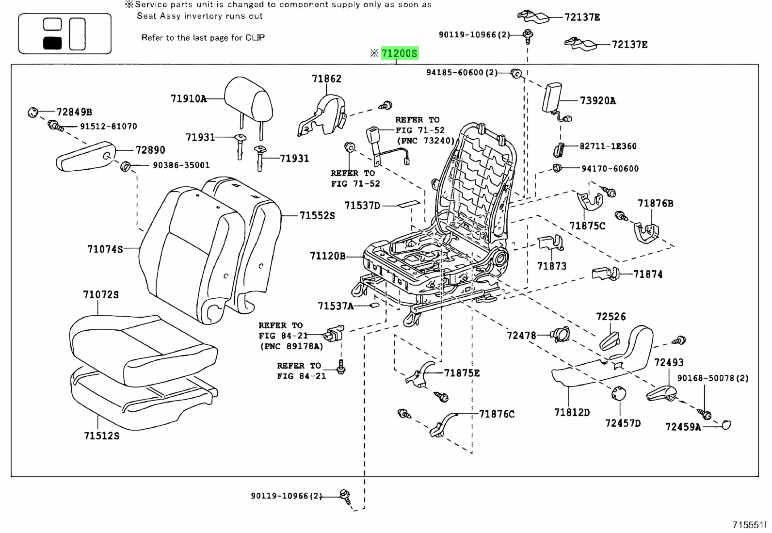 Buy Genuine Toyota 7120035B91B0 (71200-35B91-B0) Seat Assy, Front Lh ...