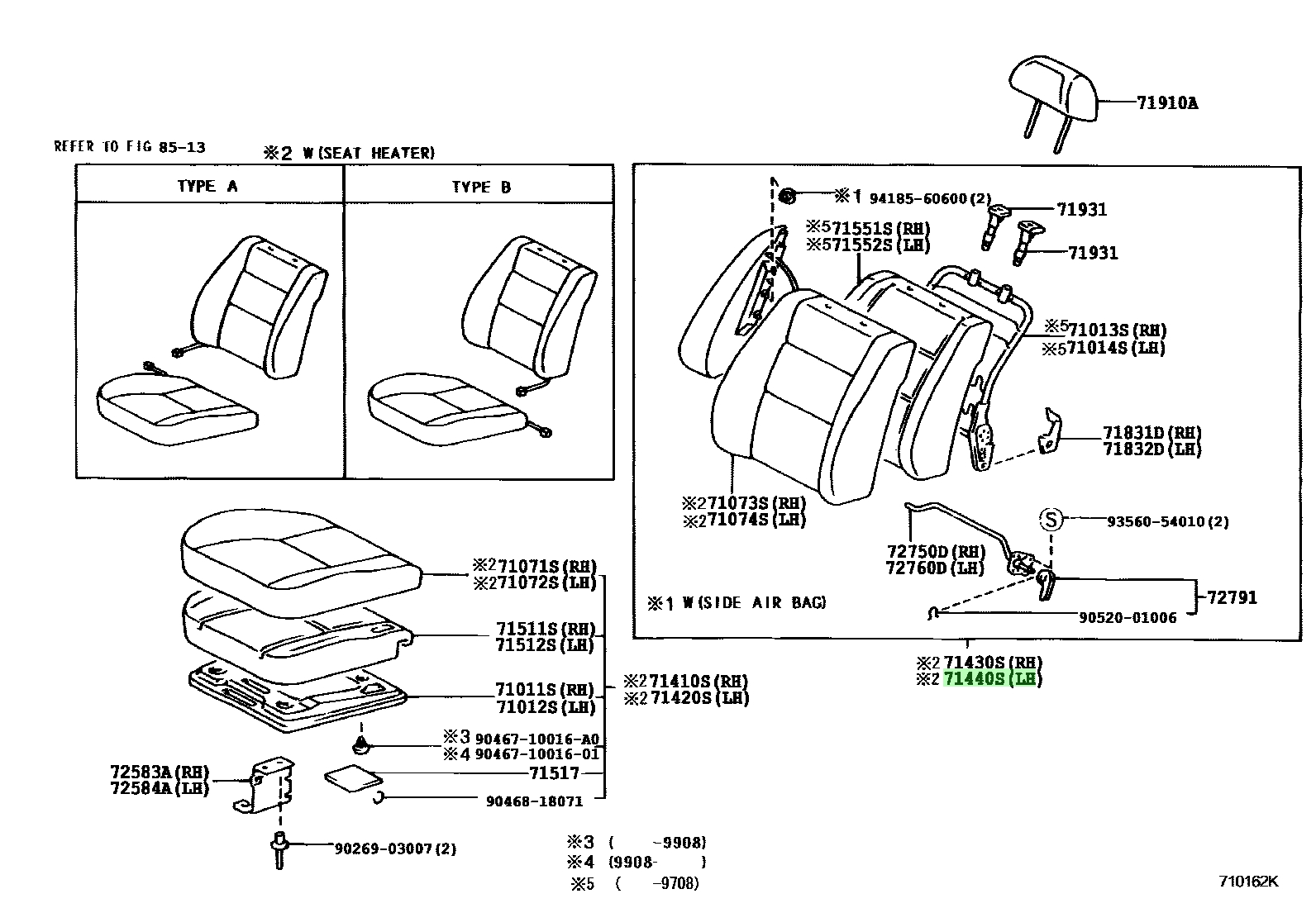 Buy Genuine Toyota 7144033471B0 (71440-33471-B0) Back Assy, Front Seat ...