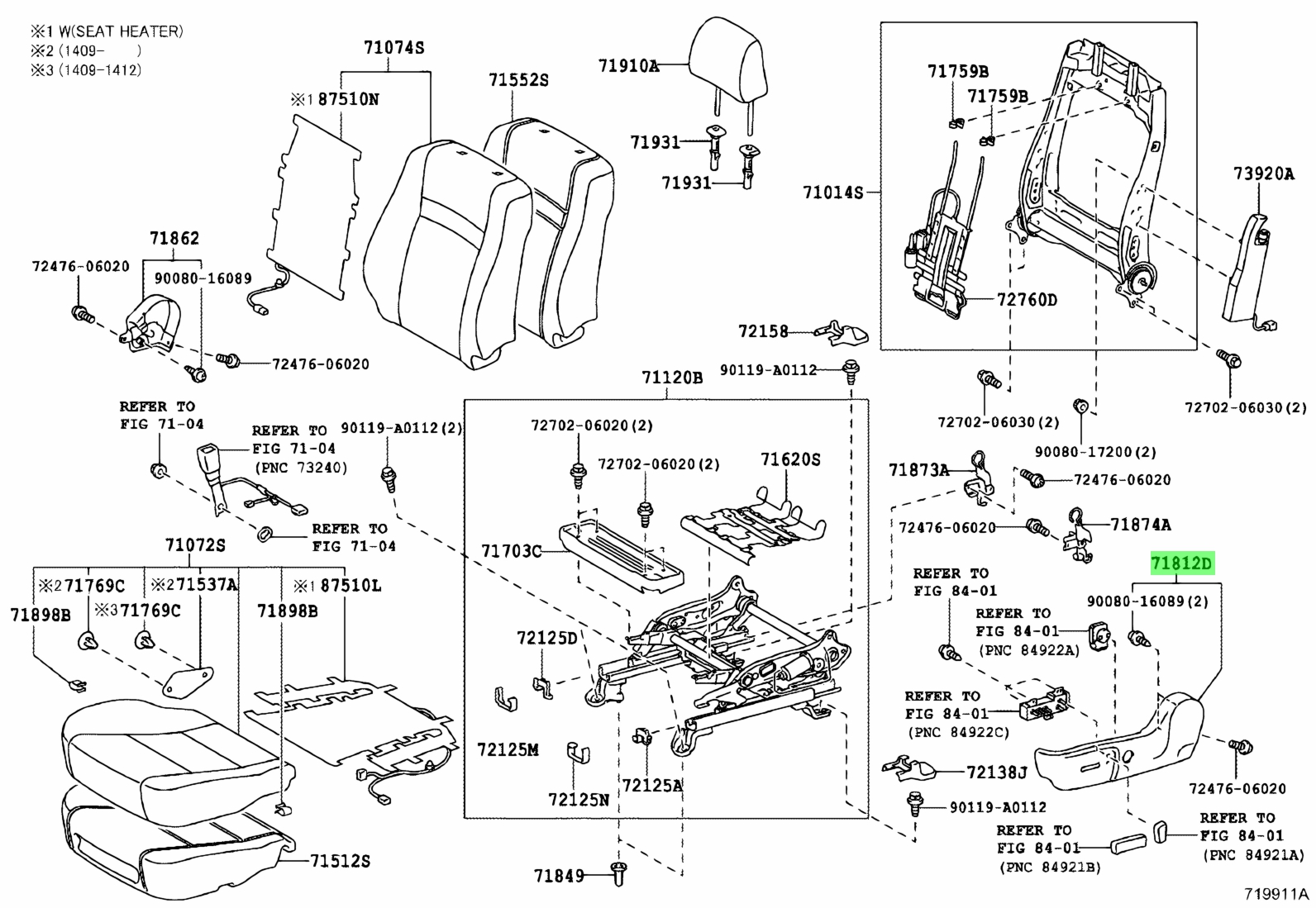 Buy Genuine Toyota 7181206210A0 (71812-06210-A0) Shield, Front Seat ...
