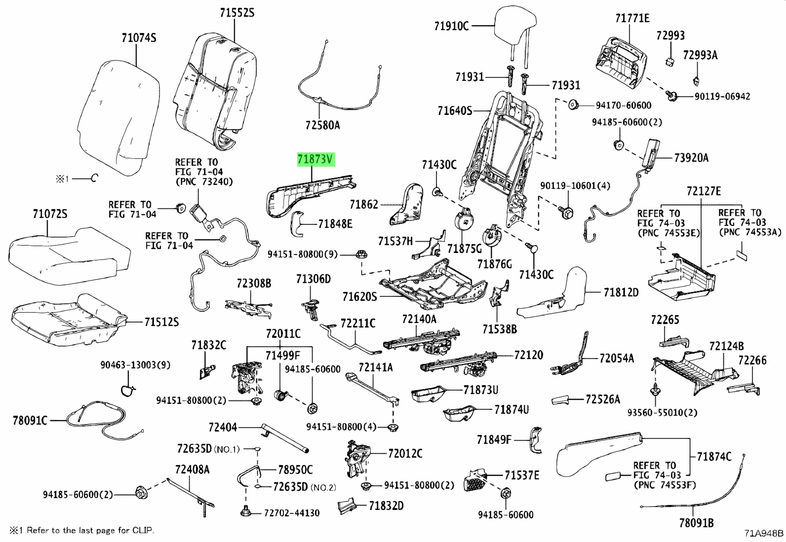 Buy Genuine Toyota 7187315060C0 (71873-15060-C0) Shield, Front Seat ...